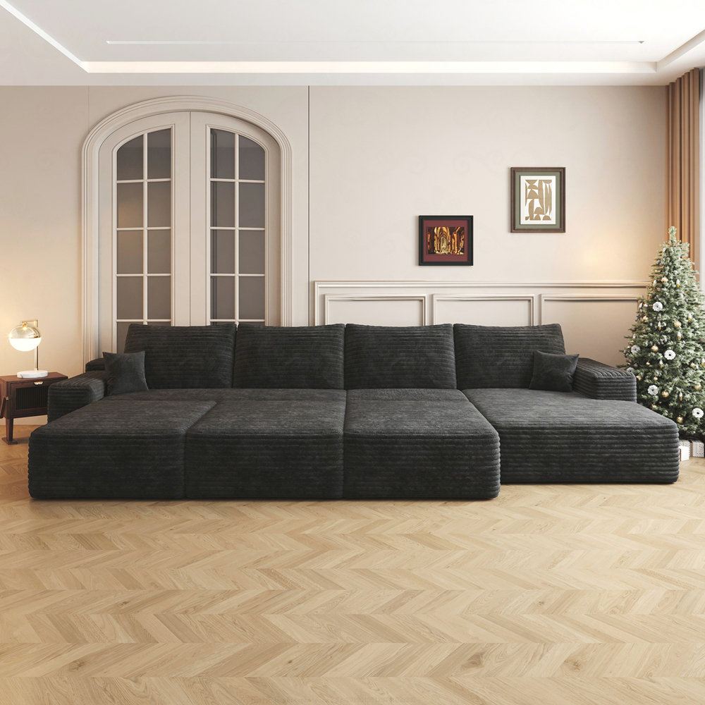 Latitude Run® 135"Large Size Modular Cloud Sofa 6 Seats Down Sofa Bed ...