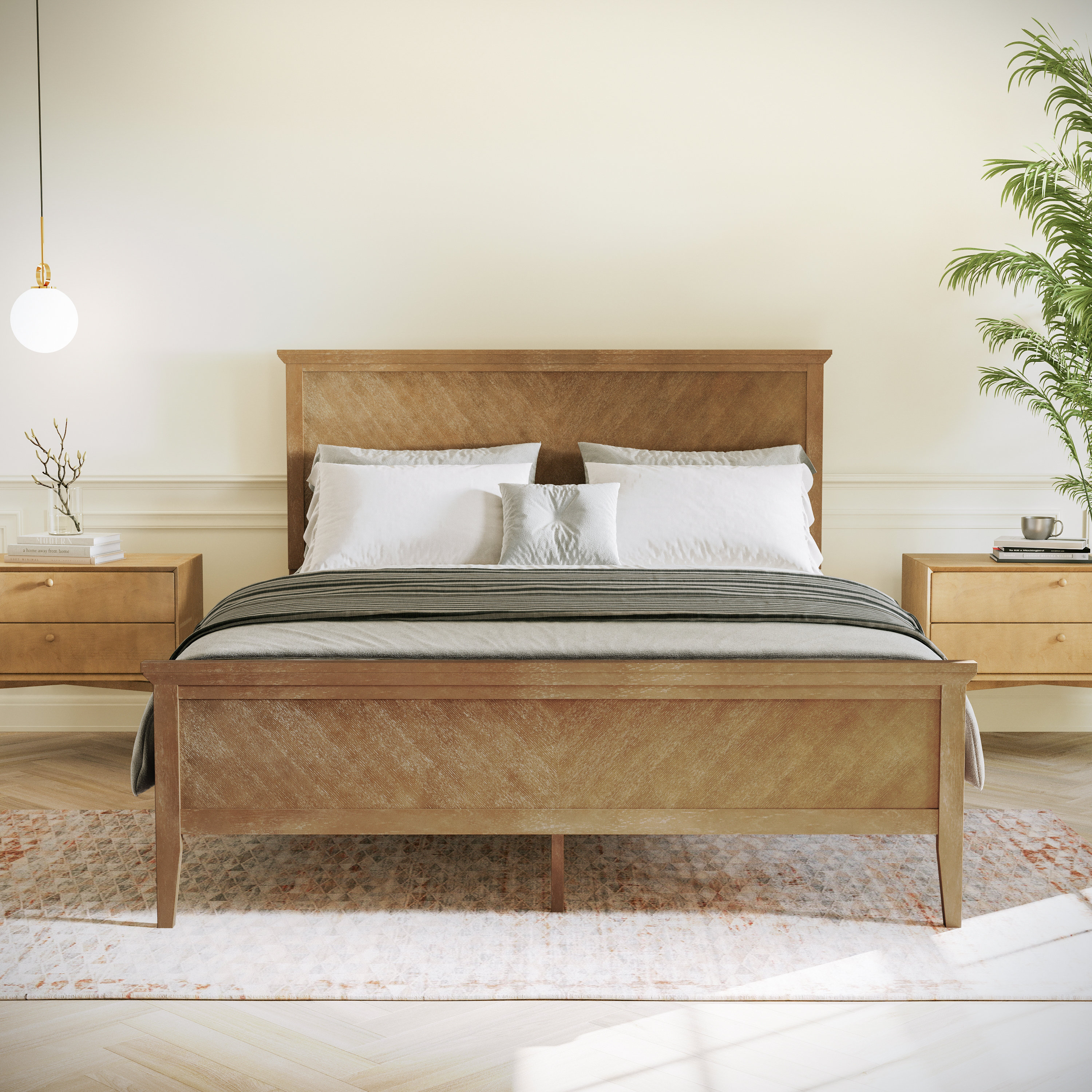Latitude Run® Ajanique Solid Wood Platform Bed Frame with Headboard and ...