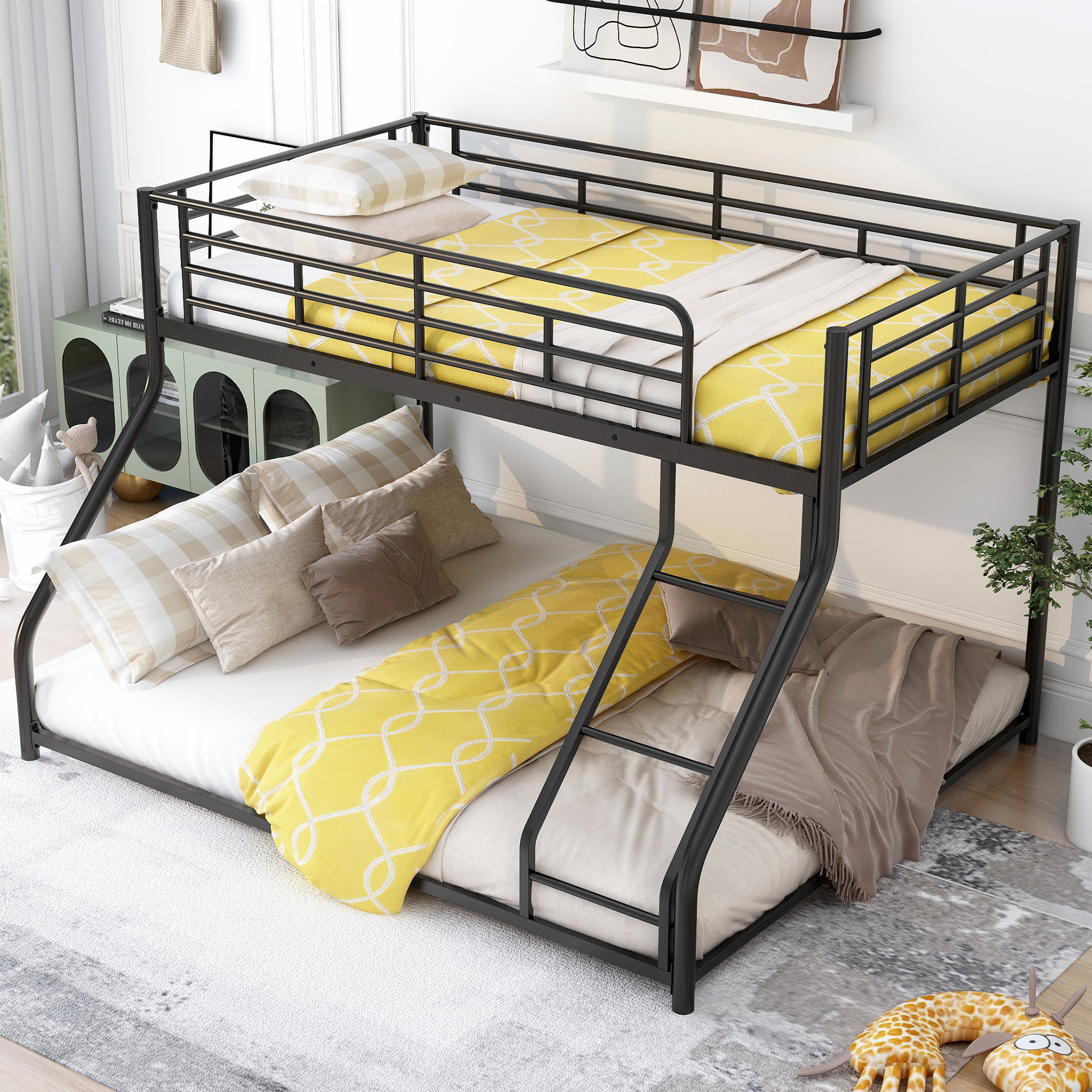 Ivy Bronx Metal Floor Bunk Bed | Wayfair