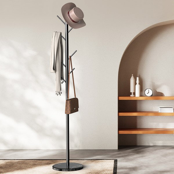 Latitude Run® Adjustable Coat Rack With 8 Hooks Freestanding Coat Tree ...