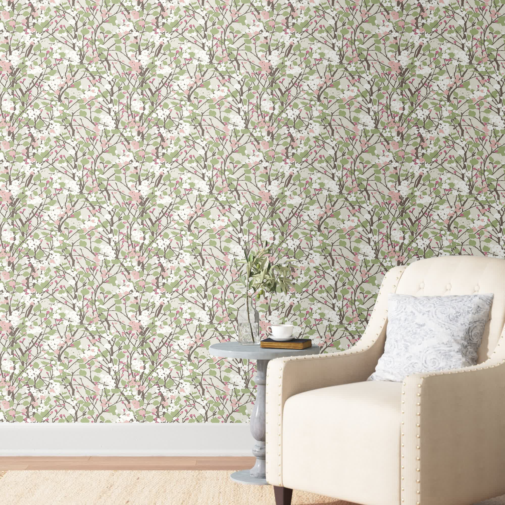 Three Posts™ Chamlee Peel & Stick Floral Wallpaper & Reviews | Wayfair
