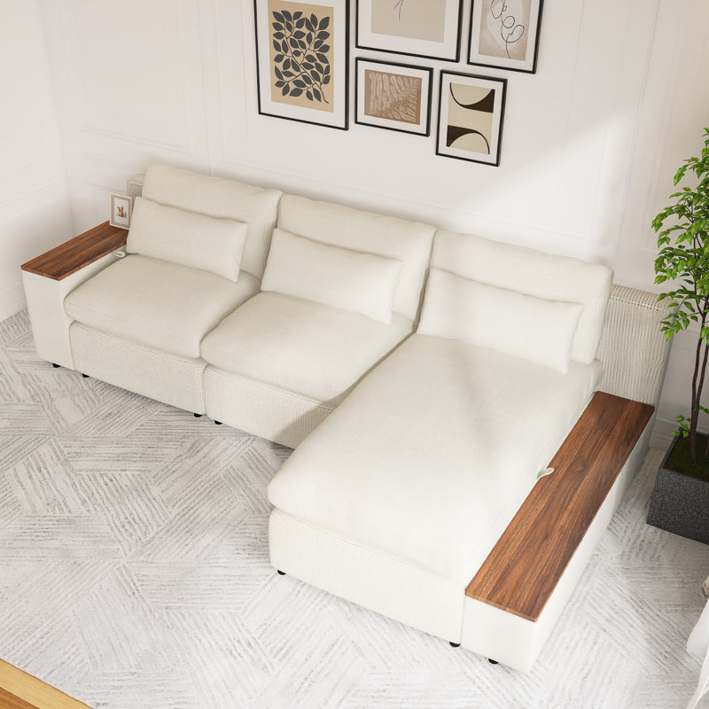 Latitude Run® L-Shaped Modular Sectional Sofa With Removable Back ...