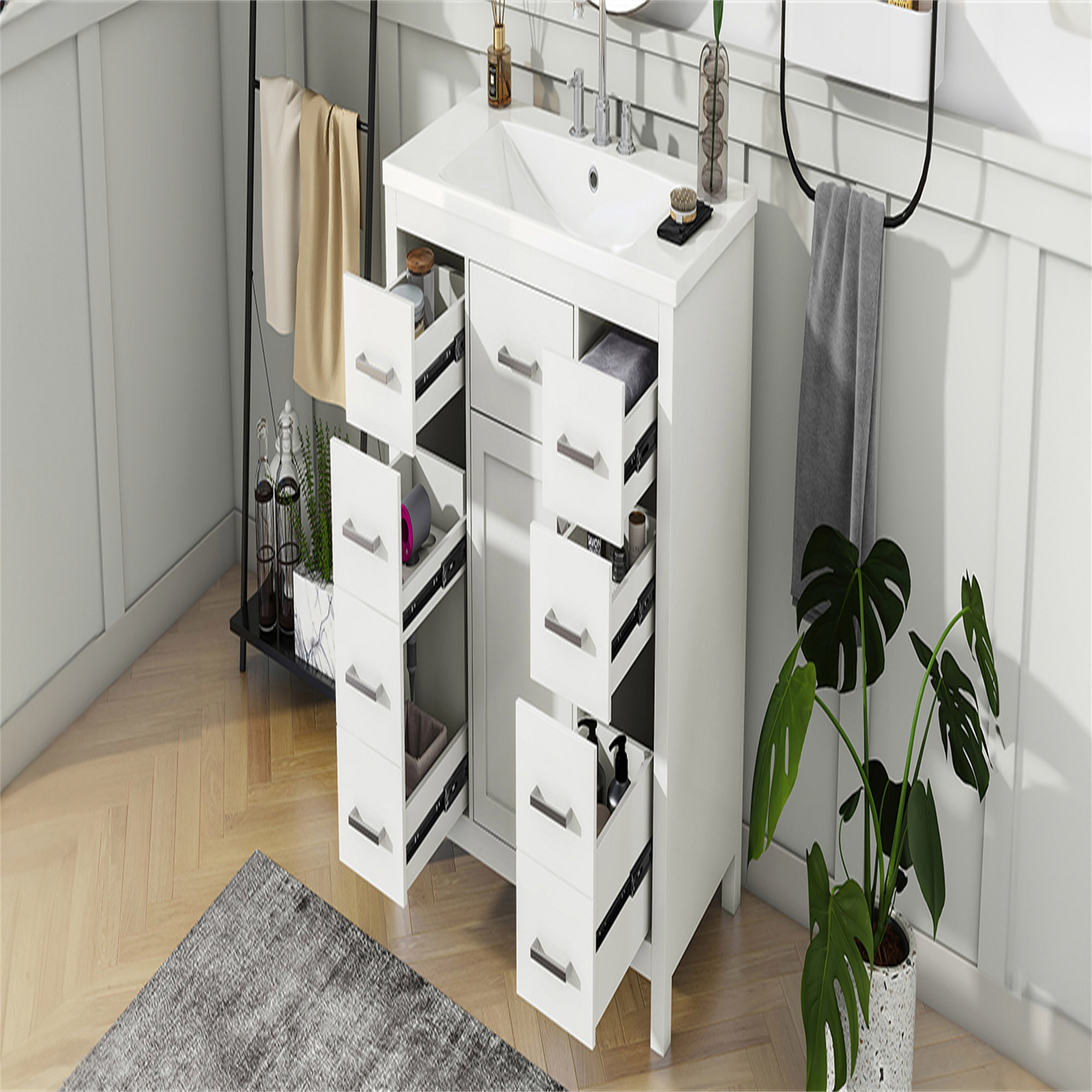 Latitude Run® Modern Bathroom Vanity Cabinet with Multifunctional ...