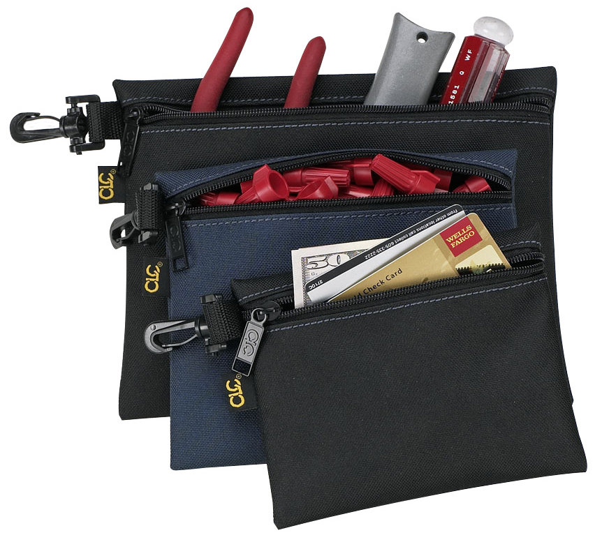 Custom Leathercraft 3 Piece Multipurpose Clip On Zippered Bags Set ...