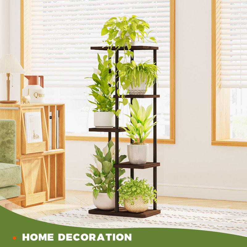 17 Stories Iron Indoor Plant Stand - Space-Saving Tiered Display For ...