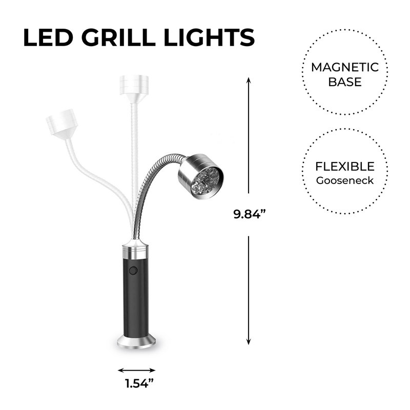 Permasteel Magnetic LED Flexible Gooseneck Grill Lights for Outdoor ...