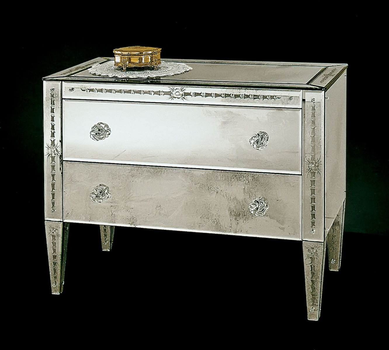 David Michael Table de chevet 2 tiroirs Venetian - Wayfair Canada