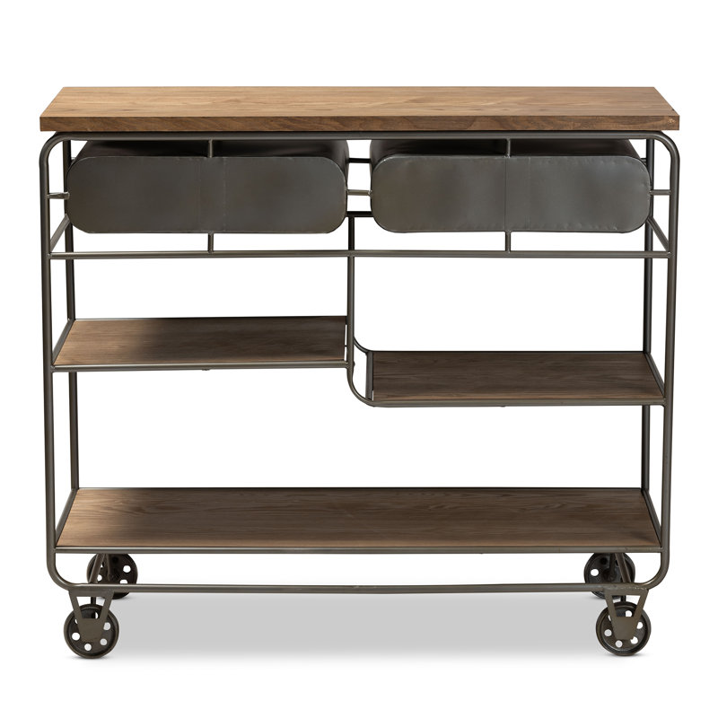 Steelside™ Alisa Wood Kitchen Cart & Reviews | Wayfair