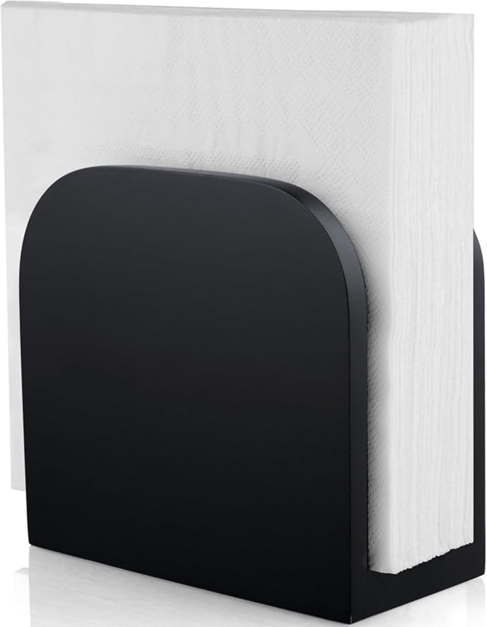 Ebern Designs Black Napkin Holder For Table - Wood Upright Napkin ...