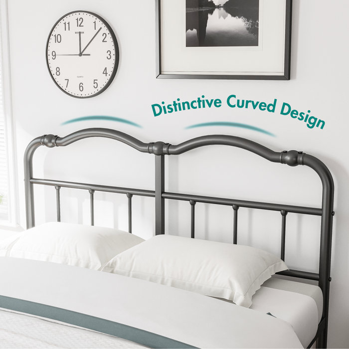 Williston Forge Amylia Double Wave Headboard and Footboard Heavy Duty ...