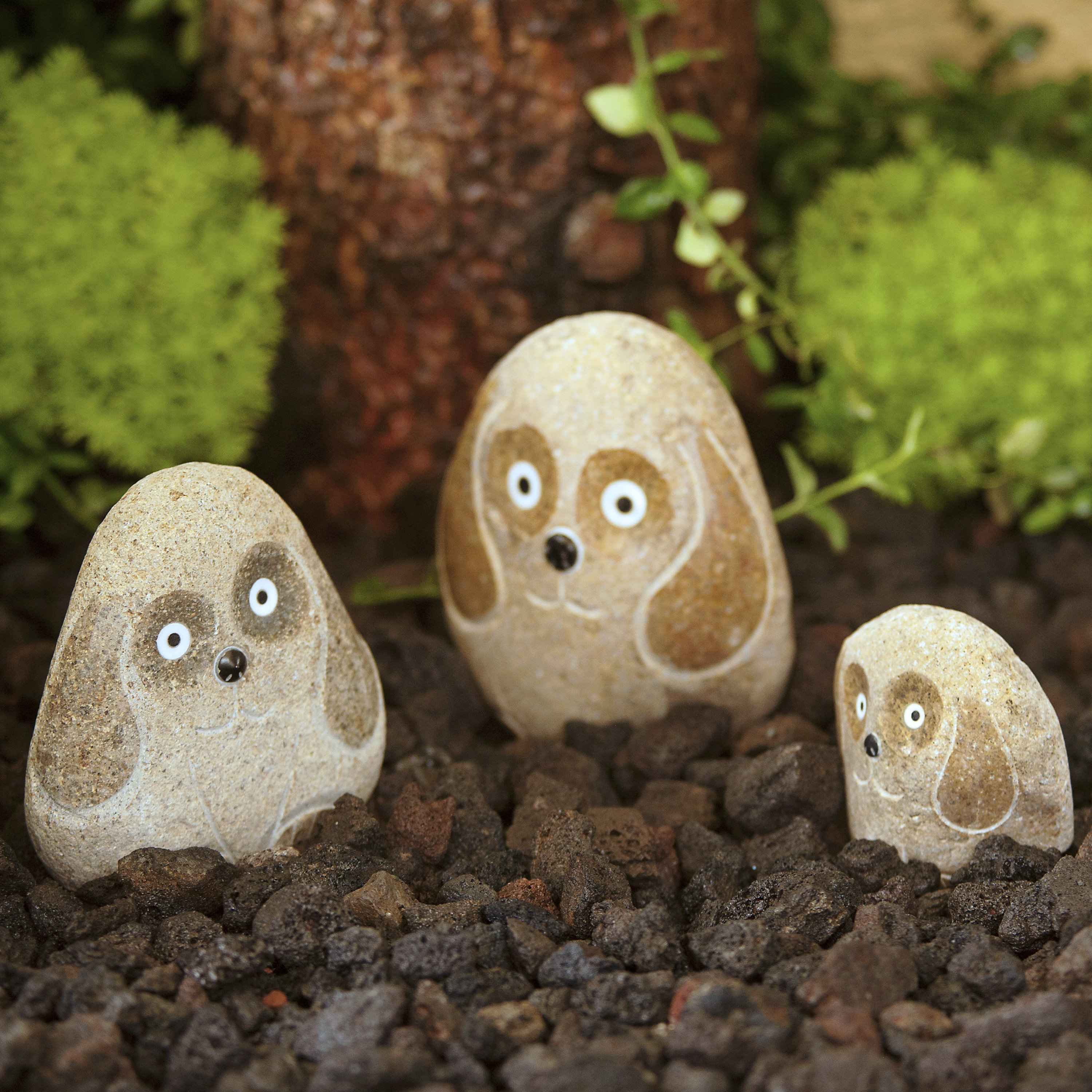 Arlmont & Co. Stone Age Creations Family of Boulder Dogs 3 Pcs 6" 8" 12 ...