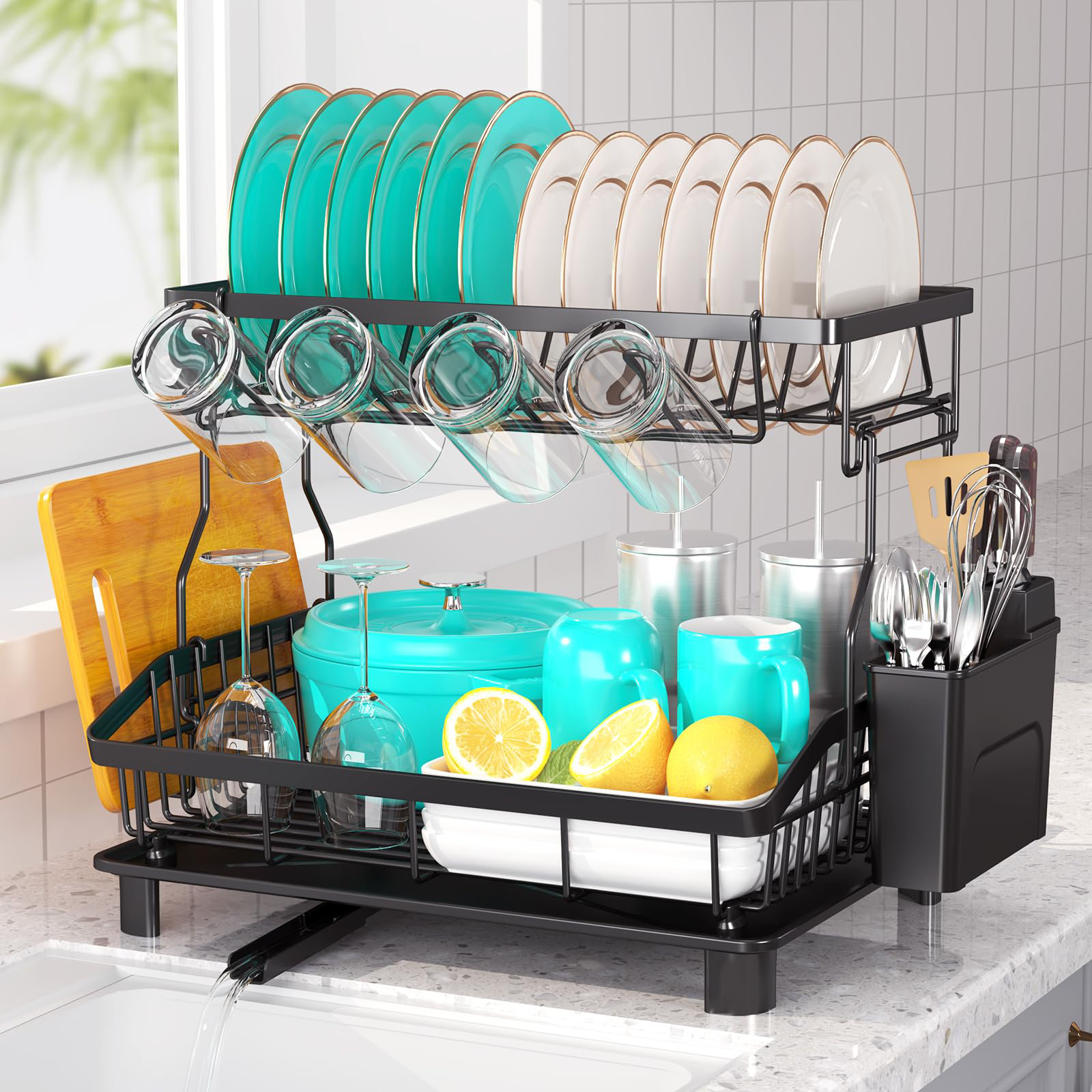 APPENIN WINTER PARK CORP Dish Drying Rack - 2 Tier Large Capacity Dish ...