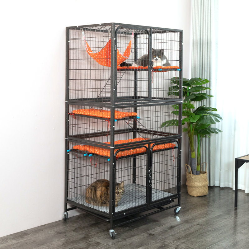 Tucker Murphy Pet™ Deboy Cat Cage Playpen with Universal Wheels ...