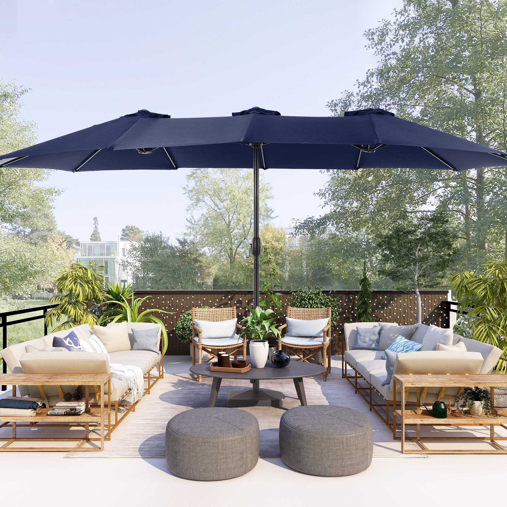 Arlmont & Co. Saier 15' x 9' Rectangular Market Umbrella & Reviews ...