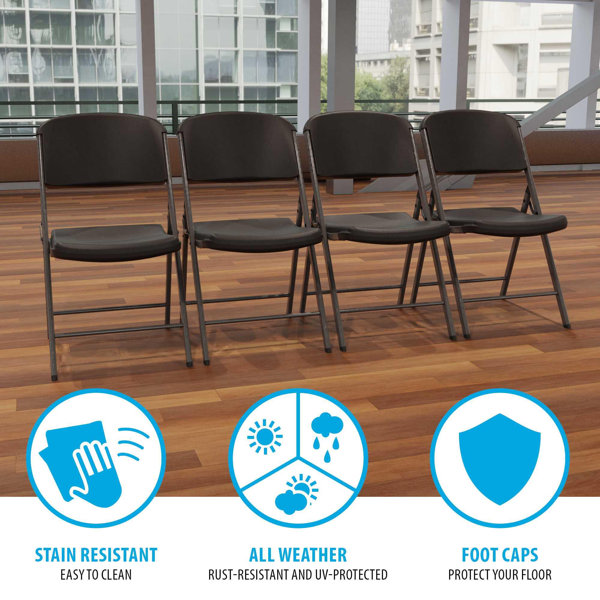 Lifetime Plastic / Resin Stackable Folding Chair Folding Chair Set ...