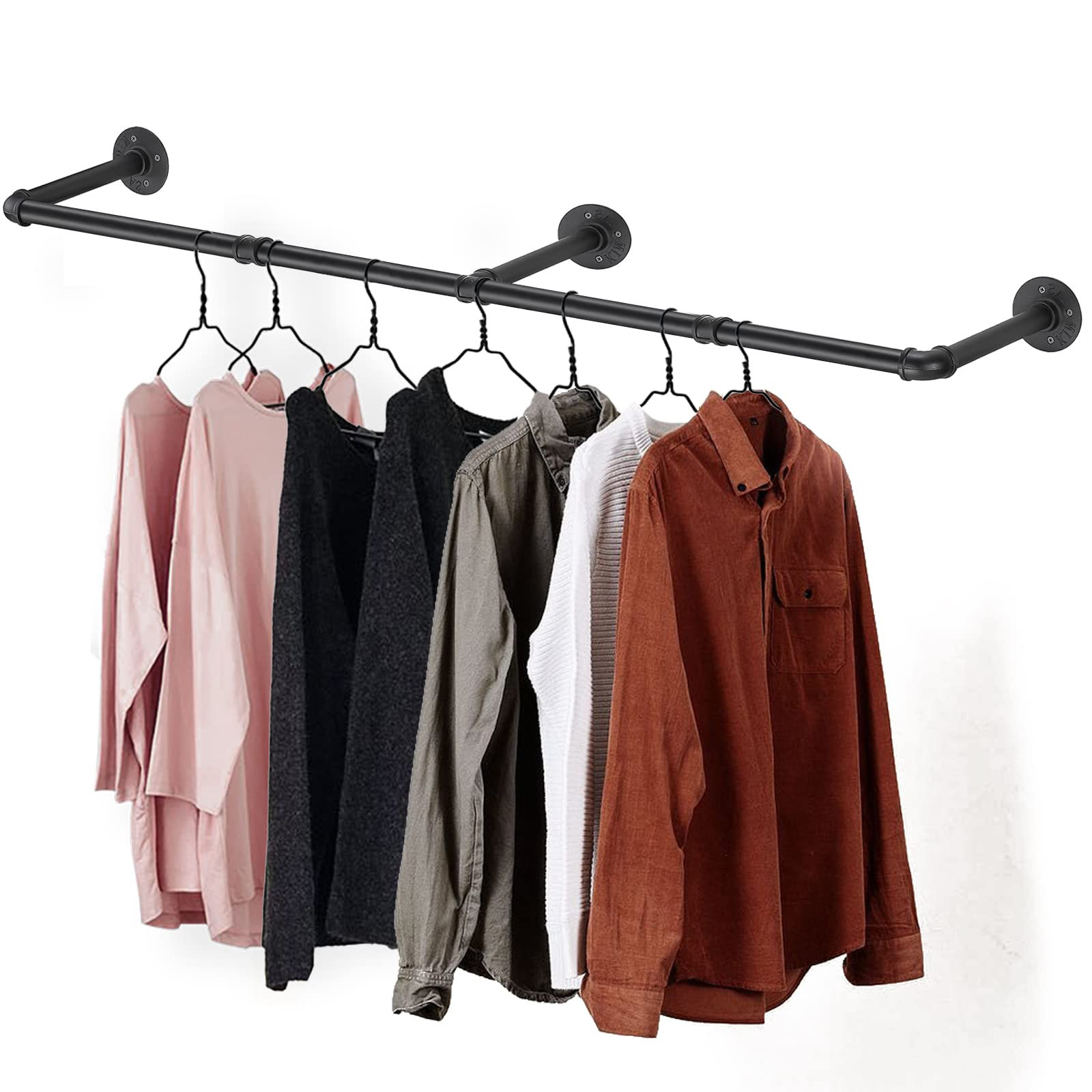 Trent Austin Design® 72" Heavy Duty Black Iron Wall Mounted Clothes ...