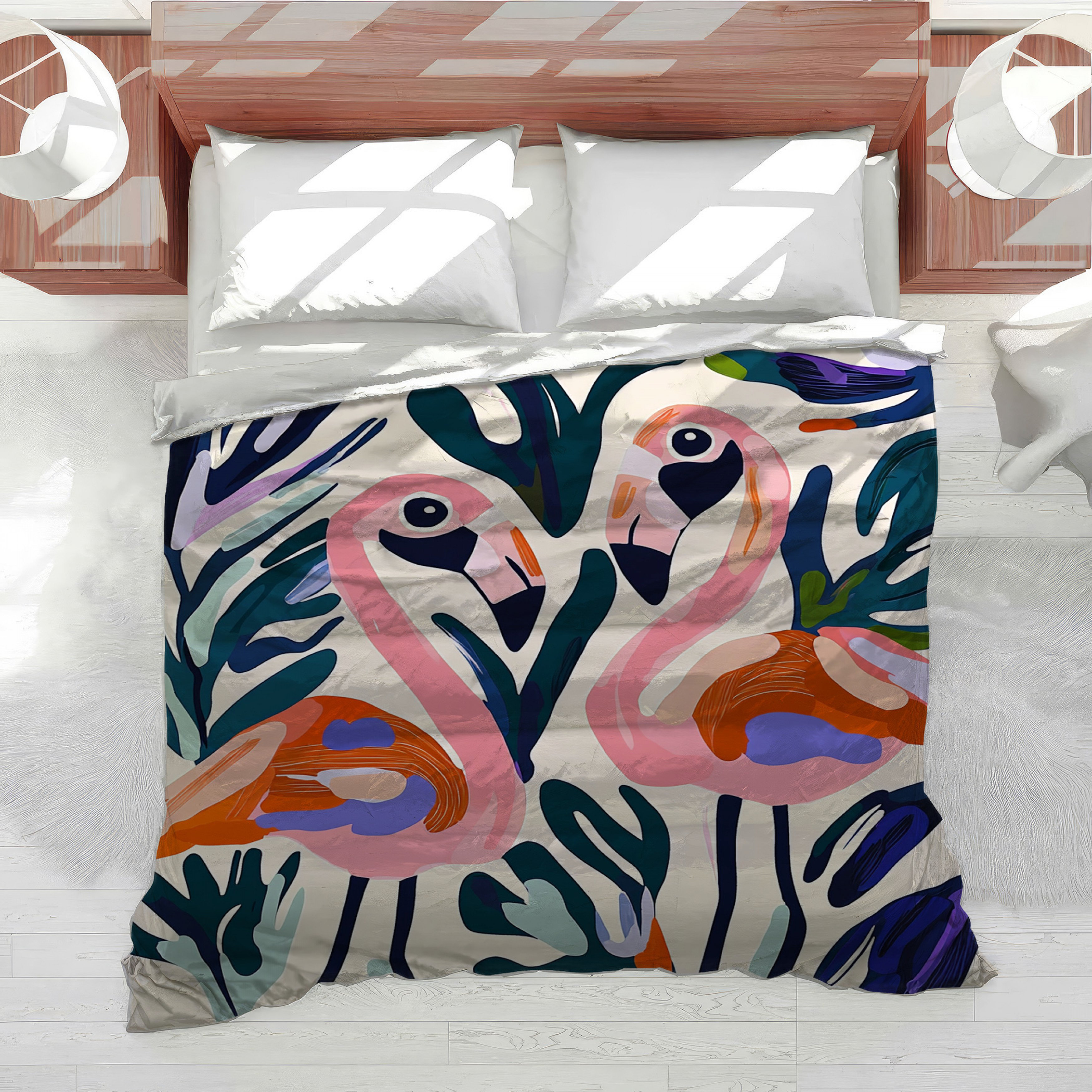 VisionDecor Flamingos Bedding Animals Duvet Cover Contemporary | Wayfair