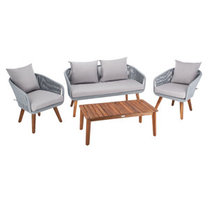 Corrigan Studio® Robson 4 Piece Sofa Seating Group with Cushions ...