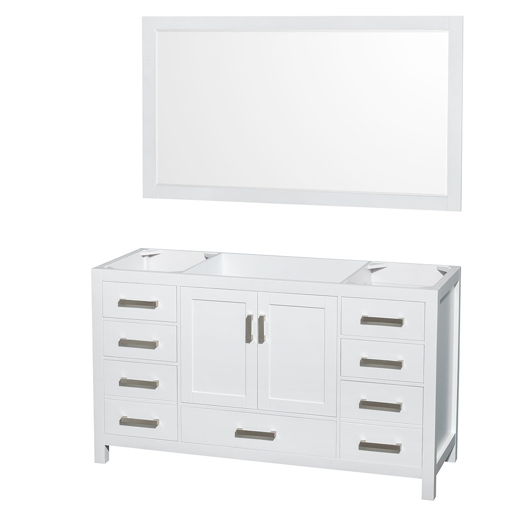 Wyndham Collection Sheffield 59" Freestanding Single Vanity Base Only ...