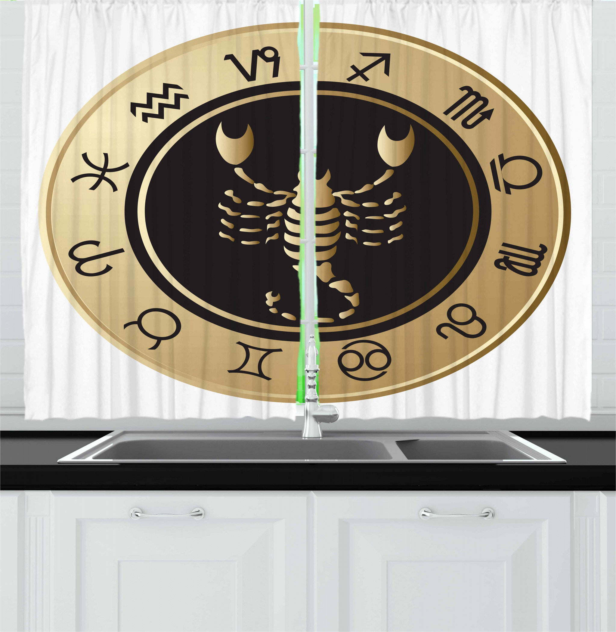 East Urban Home Zodiac Scorpio 55" Kitchen Curtain | Wayfair