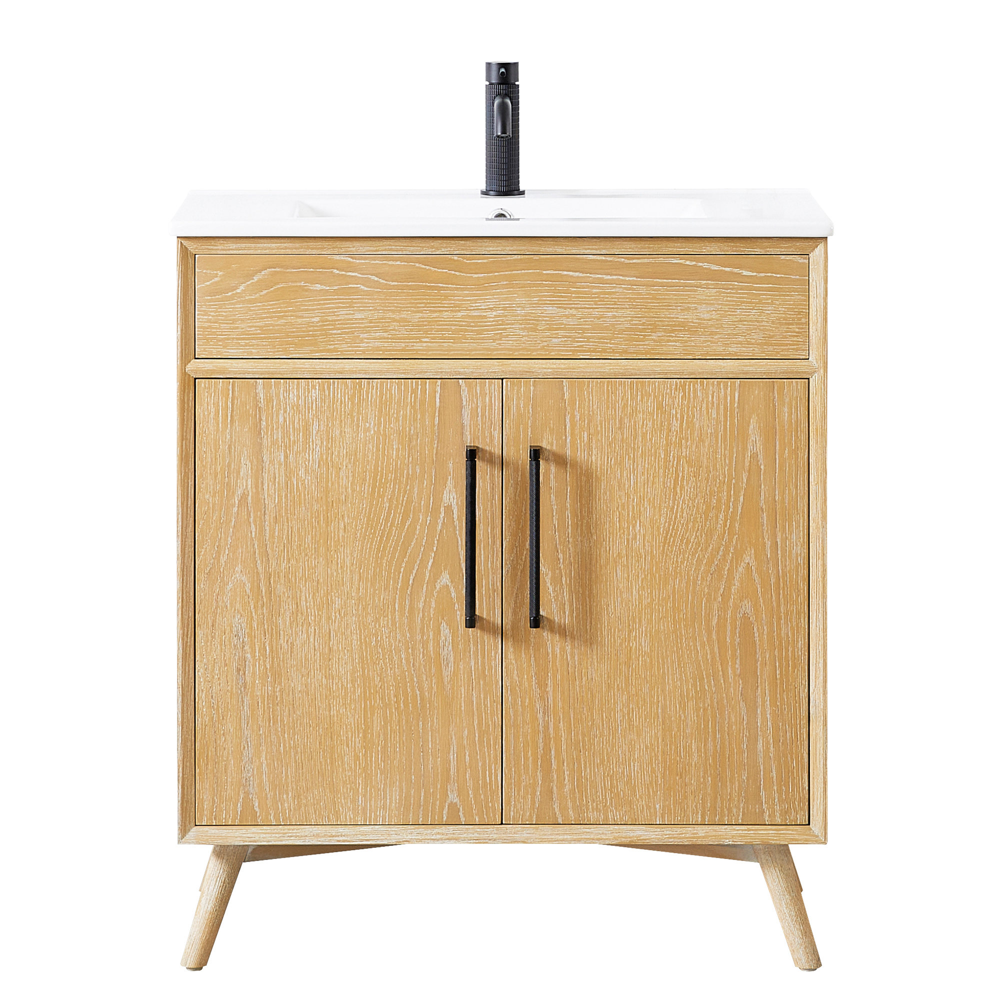 George Oliver Dafnne 30" Single Bath Vanity in with Drop-In White ...