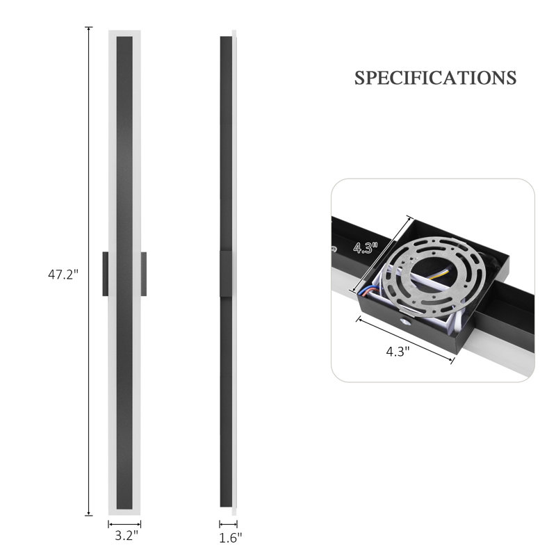 Wrought Studio™ Eljan New Upgrade Iron Outdoor LED Wall Light with Back ...