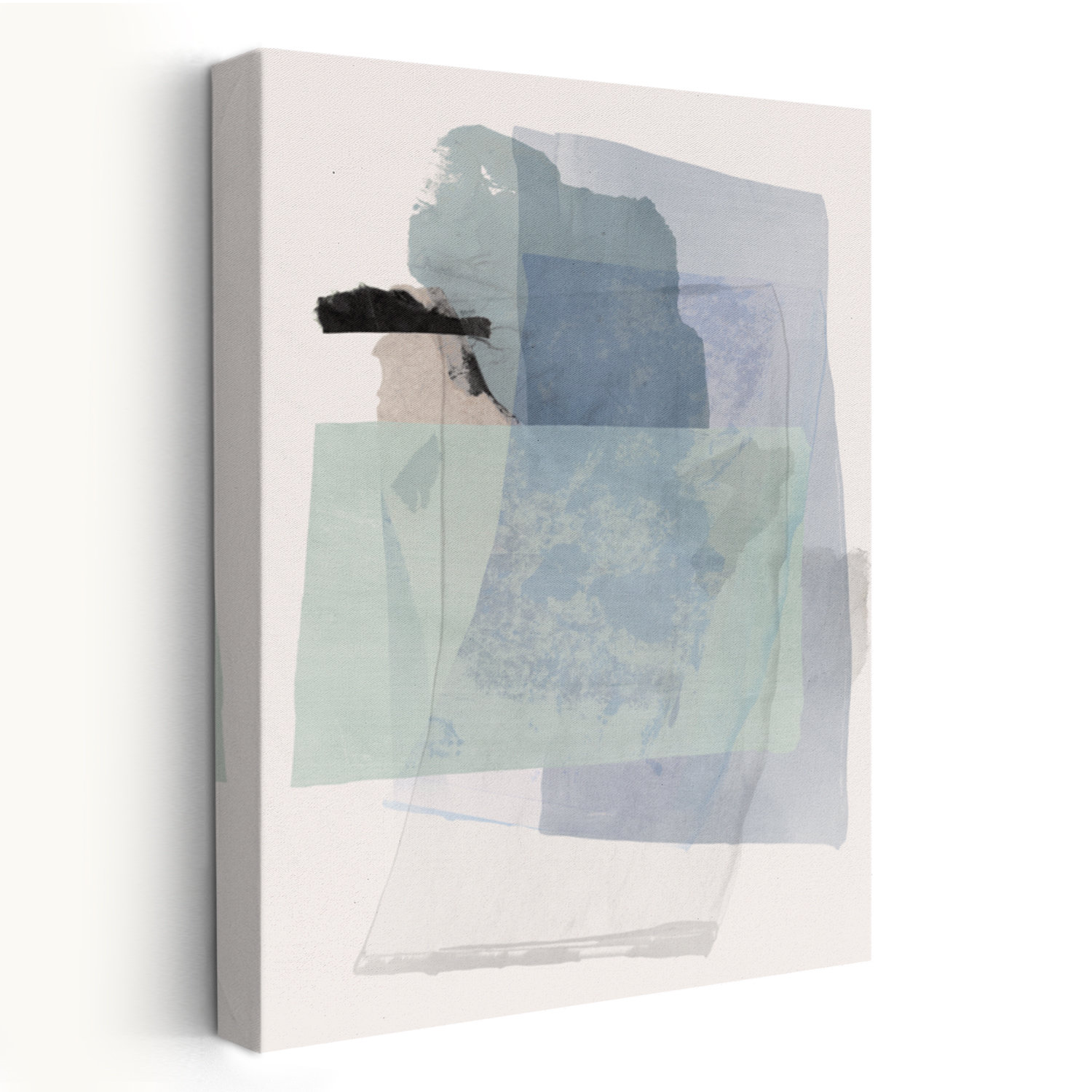 Ebern Designs Soft Collage I - Abstract Collage Mixed Media Layers Art ...