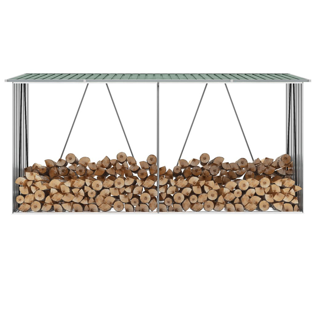 Arlmont & Co. Outdoor Log Storage Log Holder with Roof Log Galvanized ...