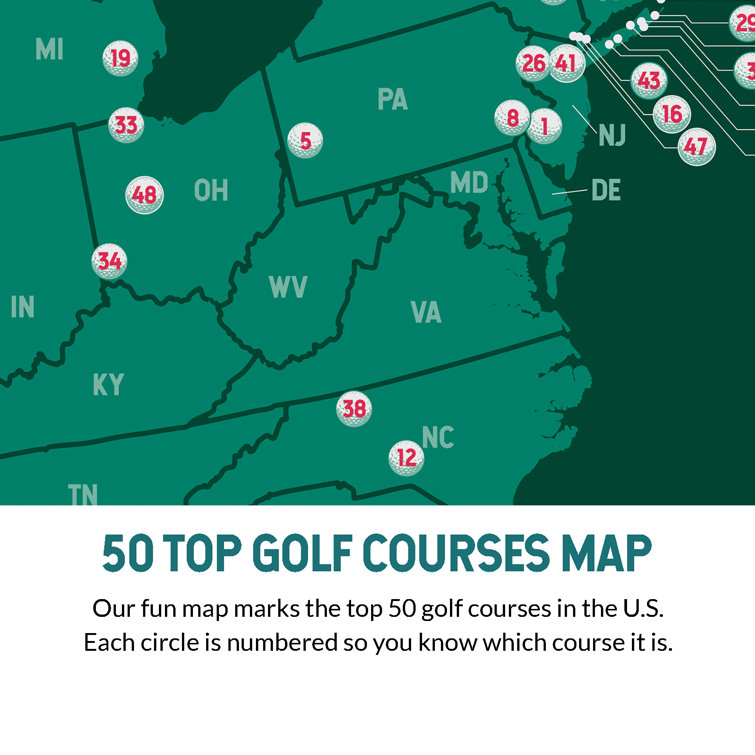 Trinx USA Top Golf Courses Poster Print - Wayfair Canada