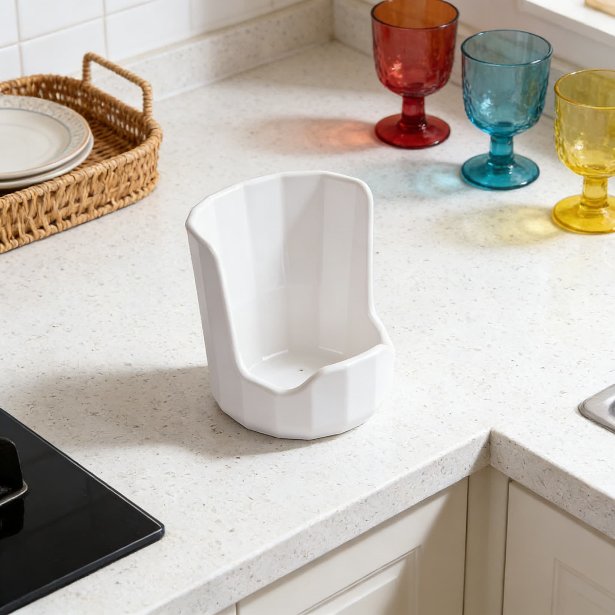 Wrought Studio™ Ceramic Pot Lid Holder And Kitchen Utensil Organizer ...