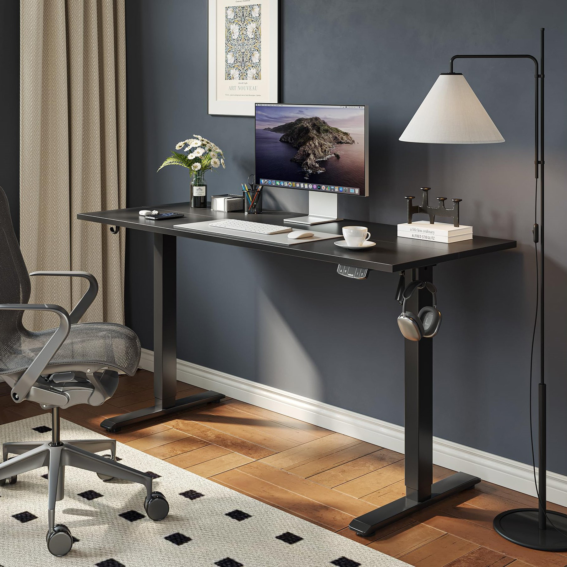 Ivy Bronx Standing Desk, 24 Inches Ergonomic Rising Computer Table with ...