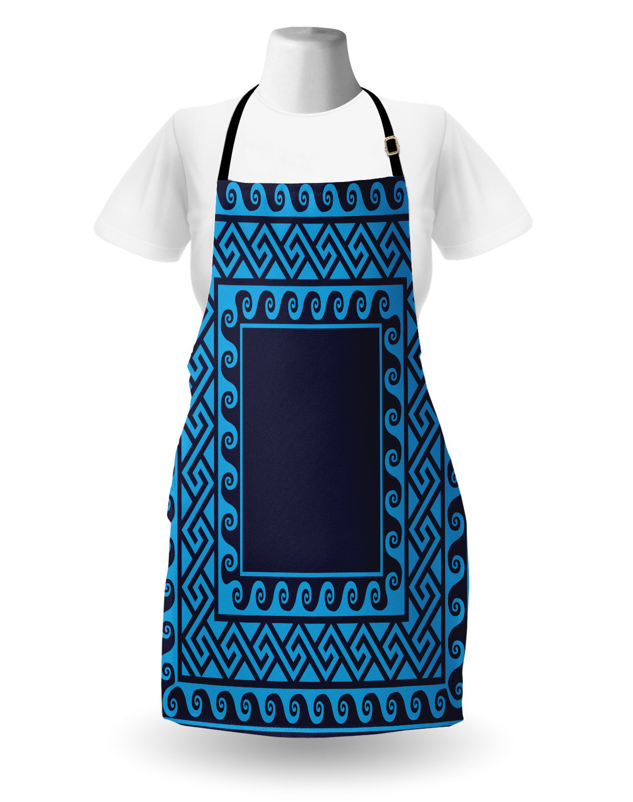 East Urban Home Greek Apron Unisex, Swirl Waves Hellenic Themed, Adult ...