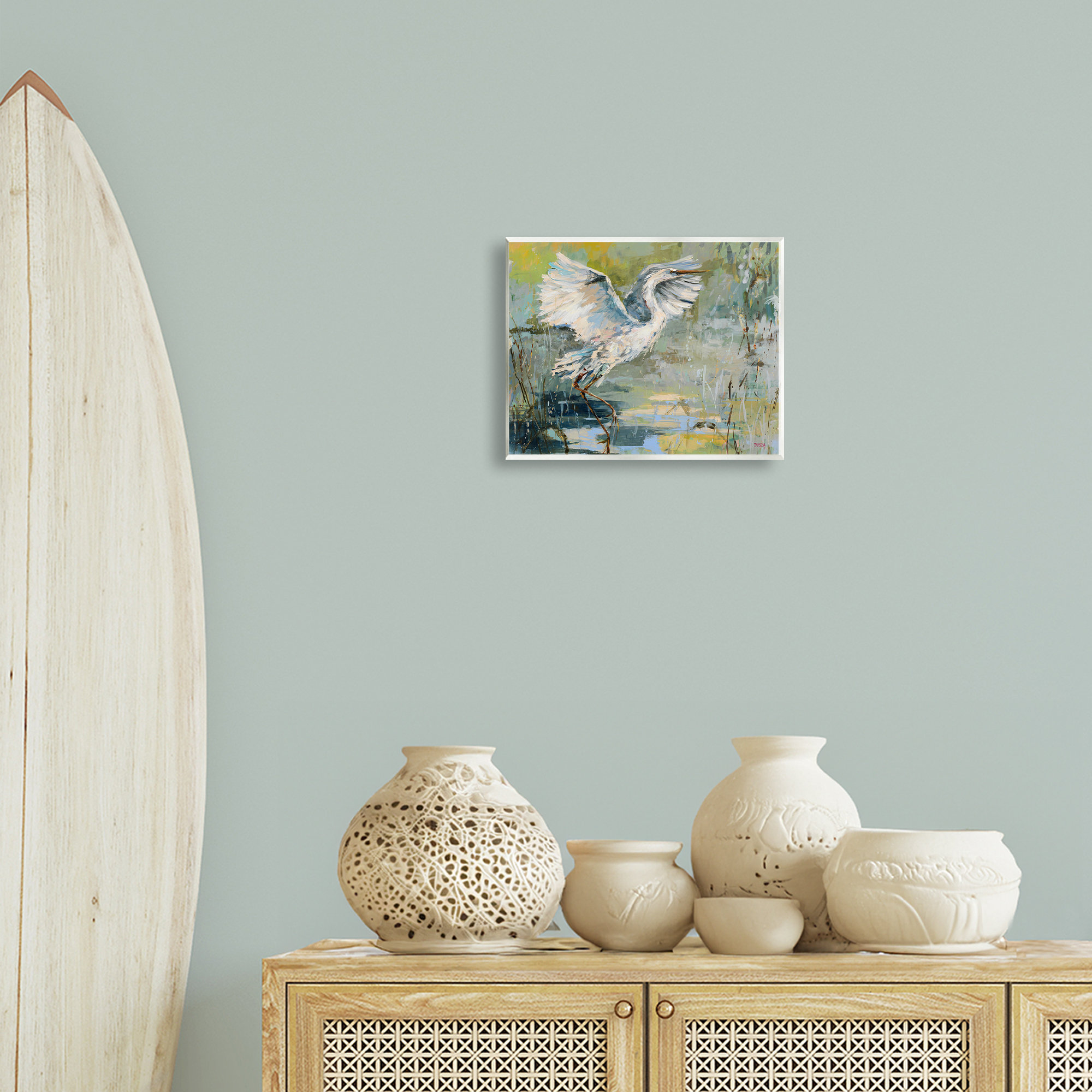 Union Rustic Radiant Crane at Pond Wall Plaque, design by Dusza | Wayfair