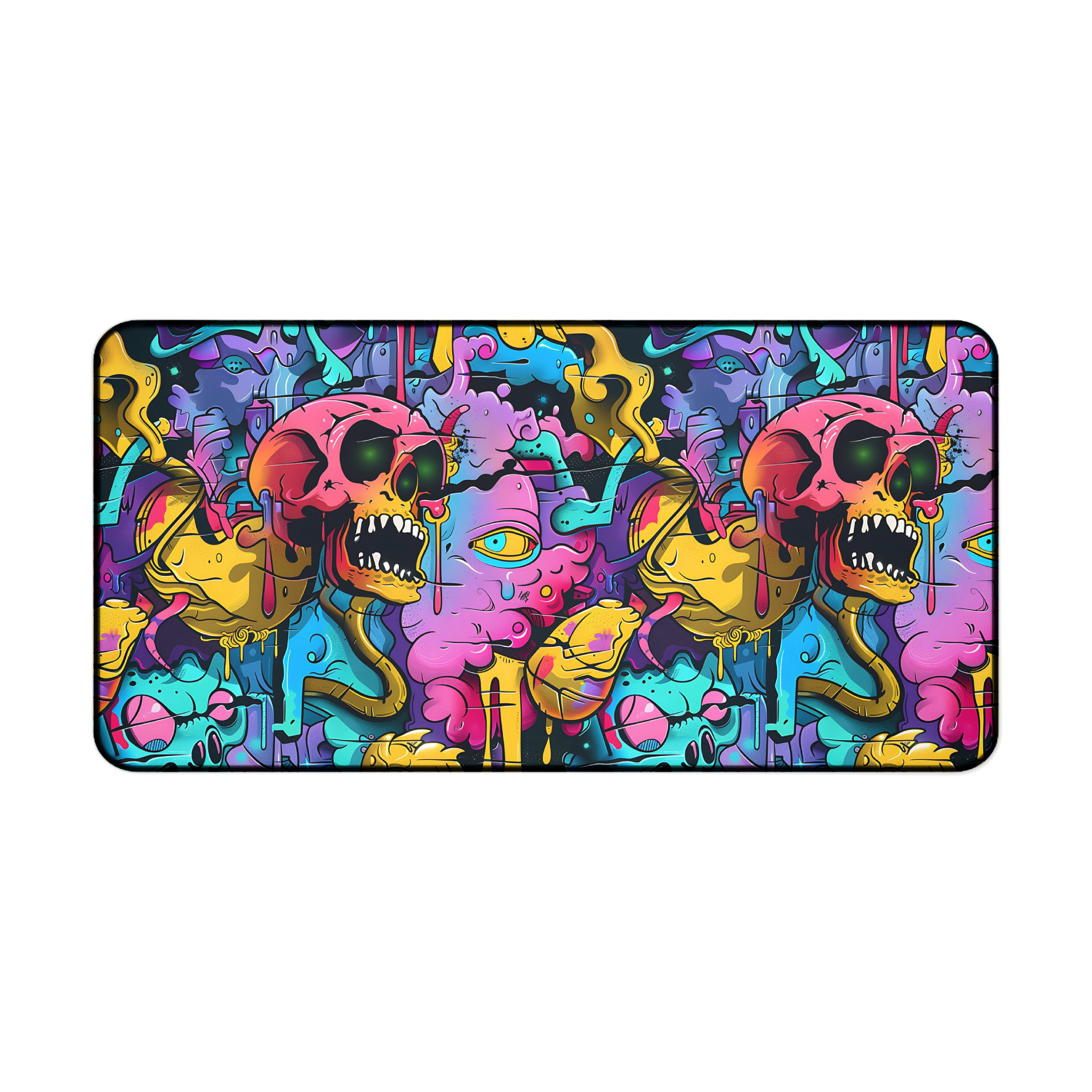 East Urban Home Colorful Skull Mouse Mat, Graffiti Art Desk Mat, Unique ...