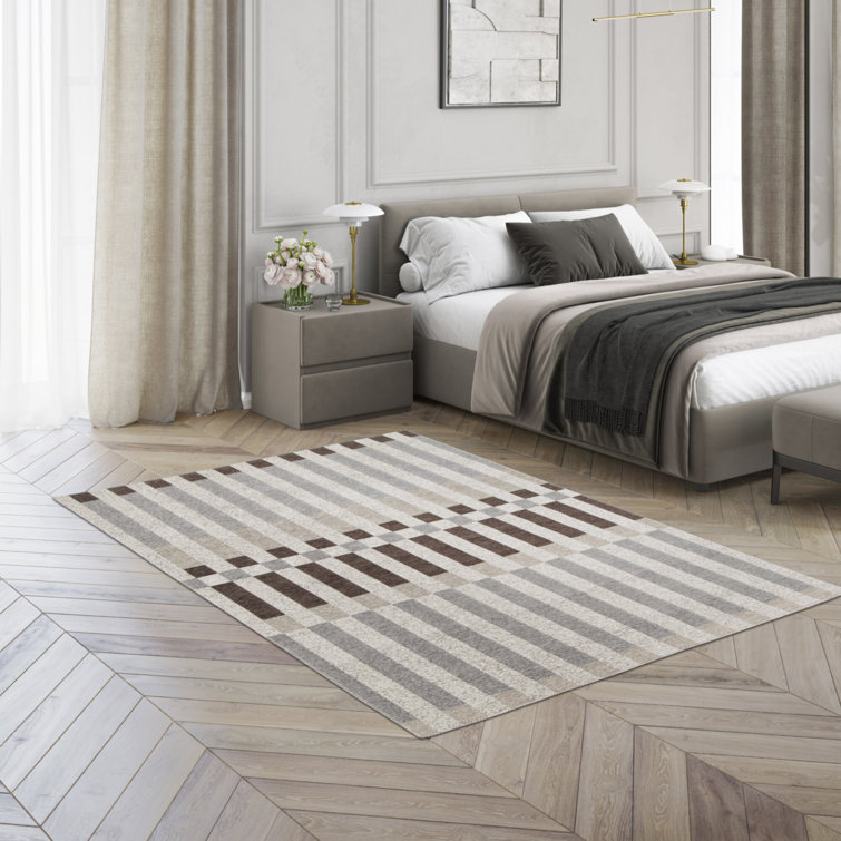 Latitude Run 100% recycled polyester chenille rug with an artisan look ...