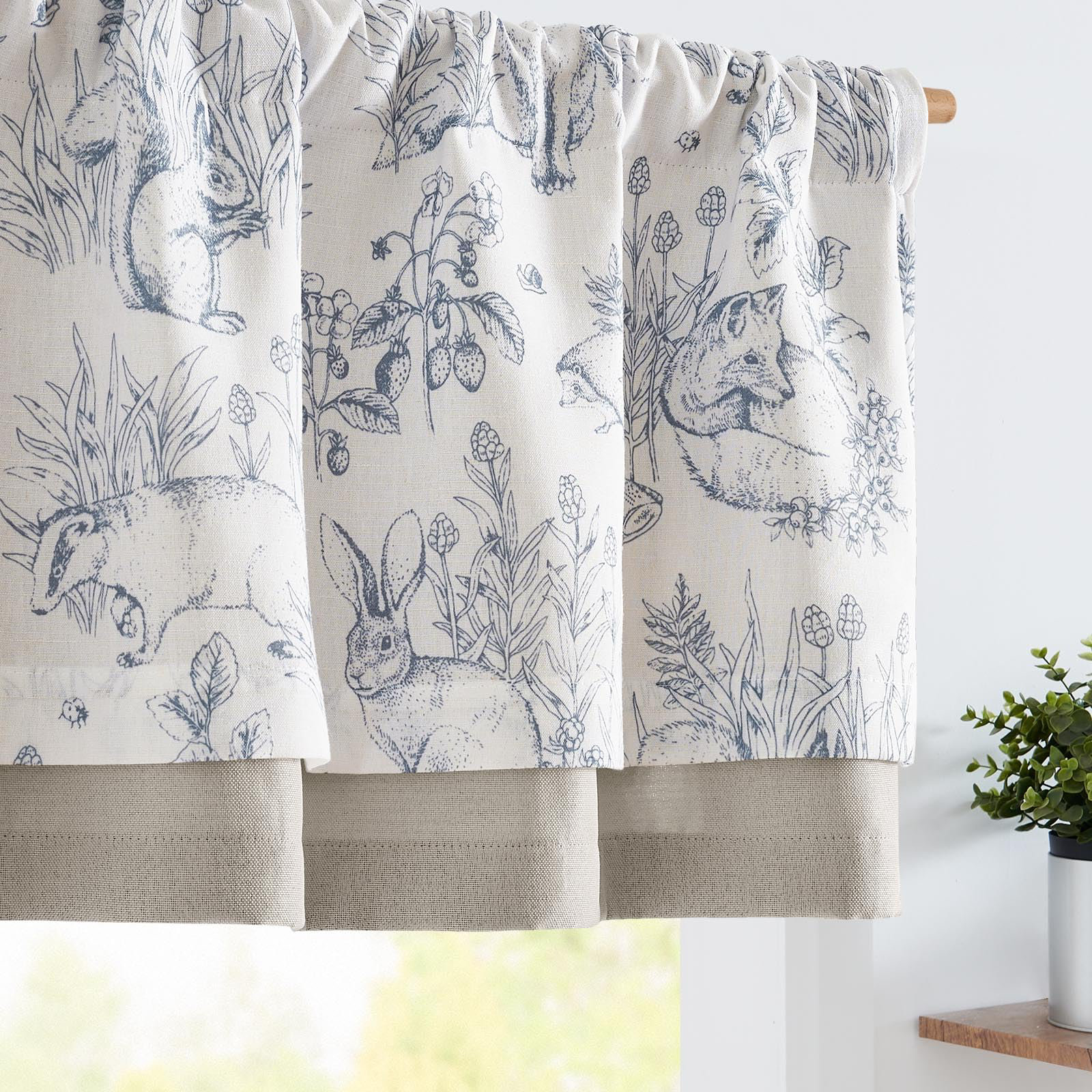 Gracie Oaks Linen Floral Valance Curtain Farmhouse Double Layer Valance ...