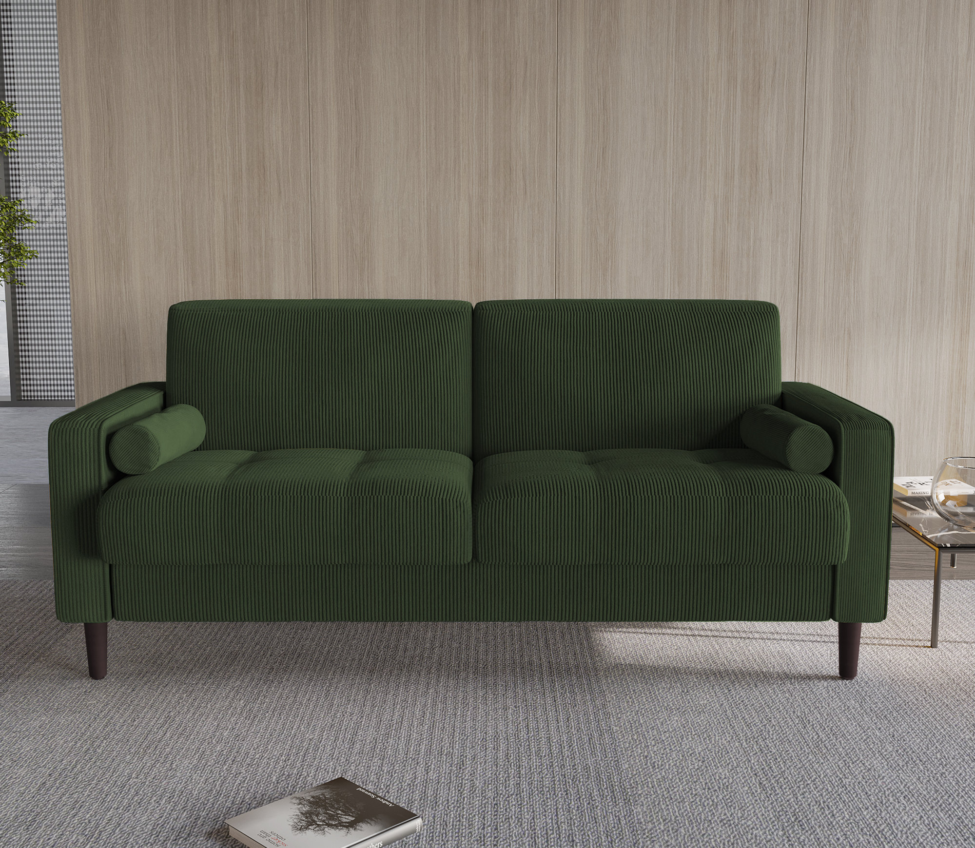 Ebern Designs Nikiah 63.6'' Square Arm Loveseat & Reviews - Wayfair Canada