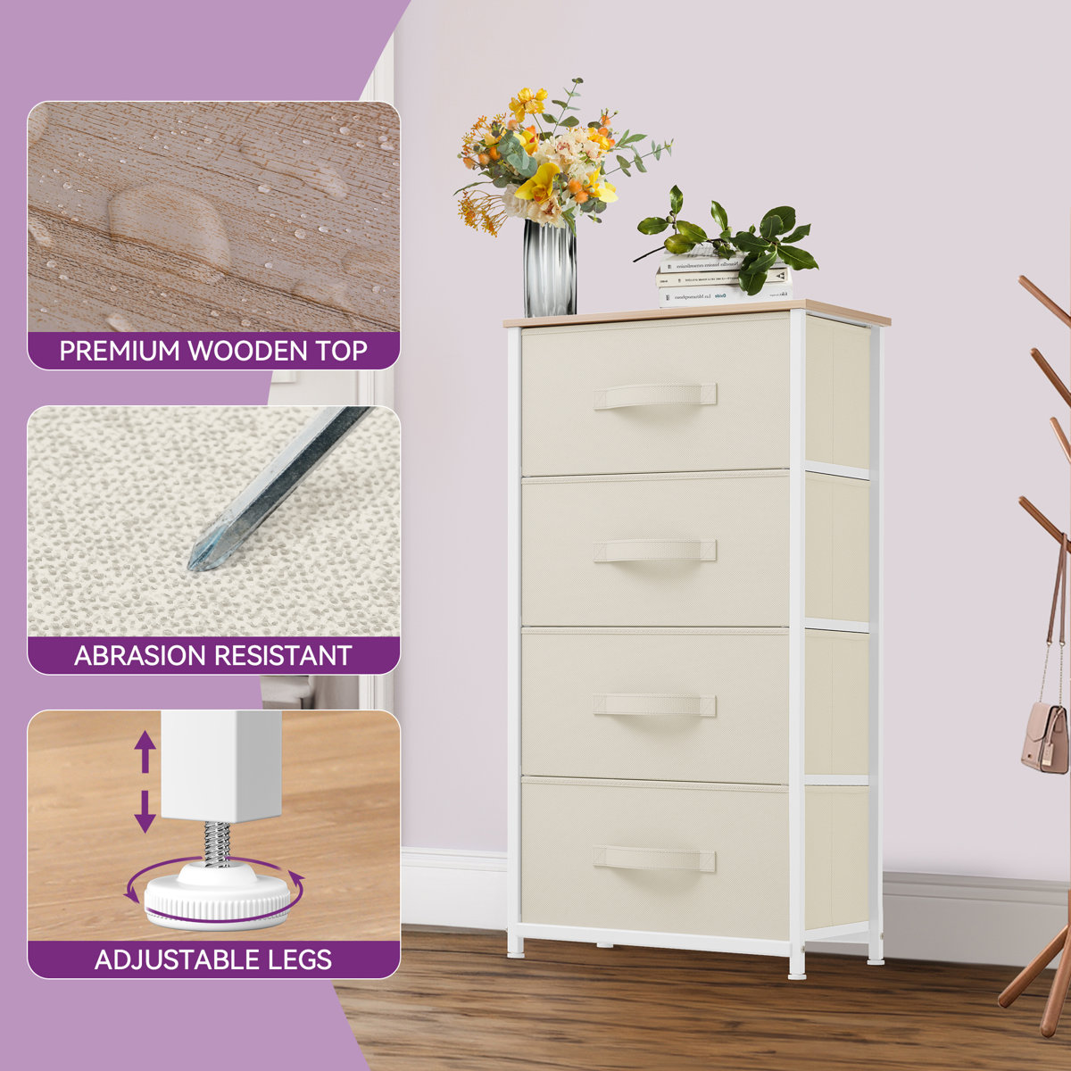 Rebrilliant Callida 4 Drawer 17.7" W Chest & Reviews | Wayfair