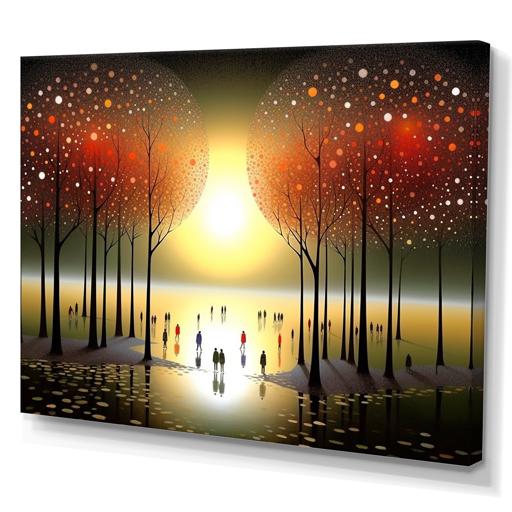 Millwood Pines Mysterious Asian Autumn Forest Full Moon - Asian Art ...