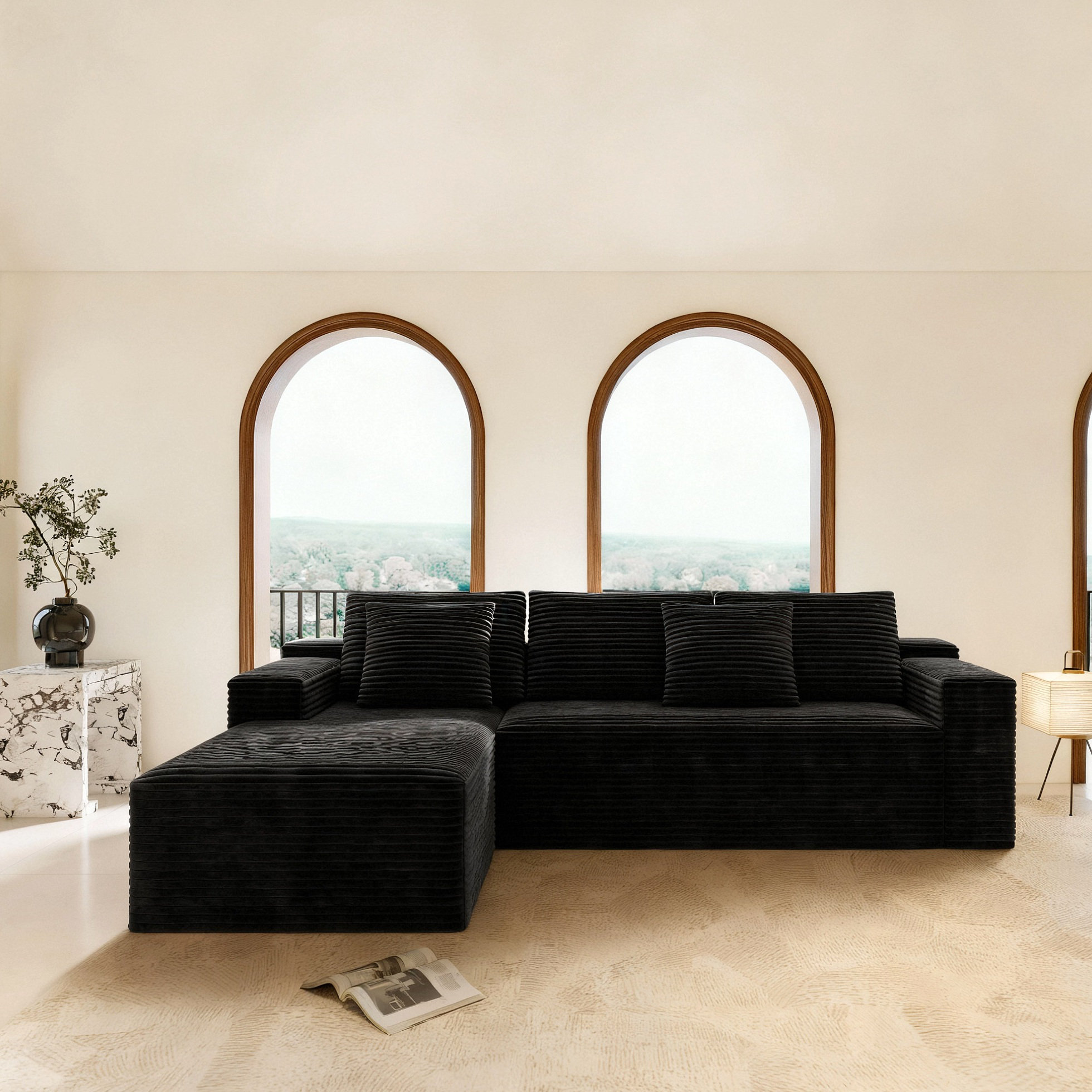 Wrought Studio™ 104.3" Cloud Sectional Couch With L-Shape Chaise,Modern ...