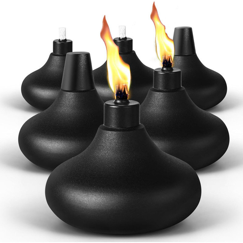 JASODI 6 Pack Metal Table Top Torches, 24.5oz Citronella Torches for ...
