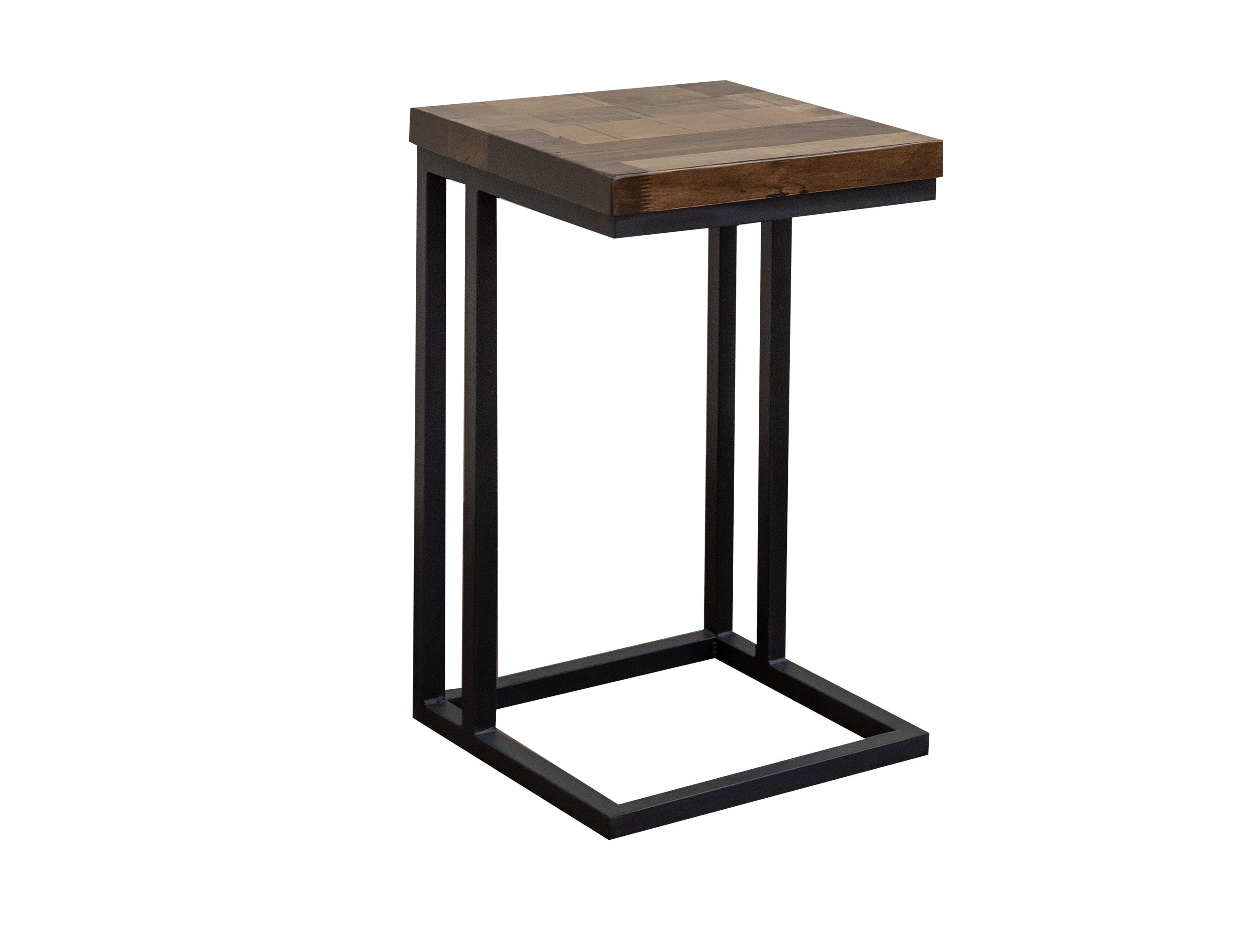 17 Stories Manuell Iron Base & Wooden Top, C-Shaped Table - Wayfair Canada