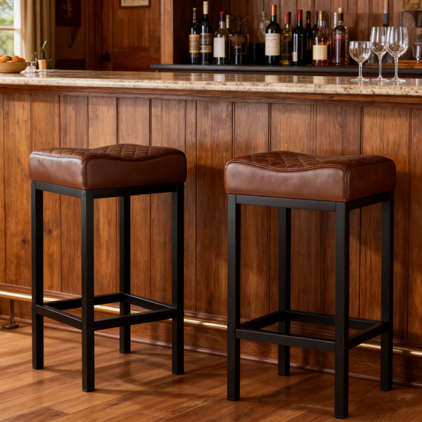 Wayside Craft Bar Stools Set Of 2, 24 Inch Backless Counter Height Bar ...