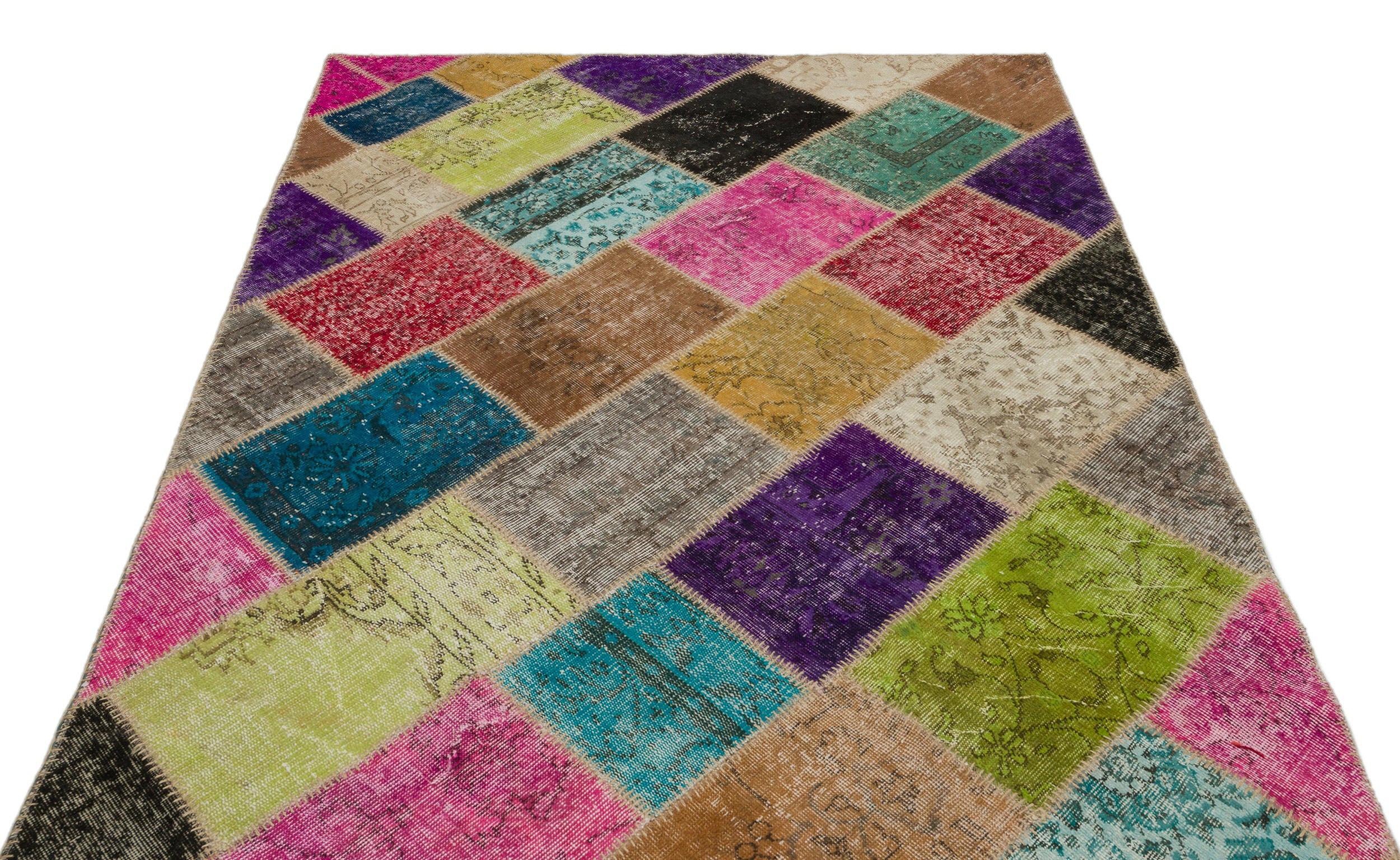 Bungalow Rose Anarae Beige Patchwork Wool Handmade Area Rug - Wayfair ...