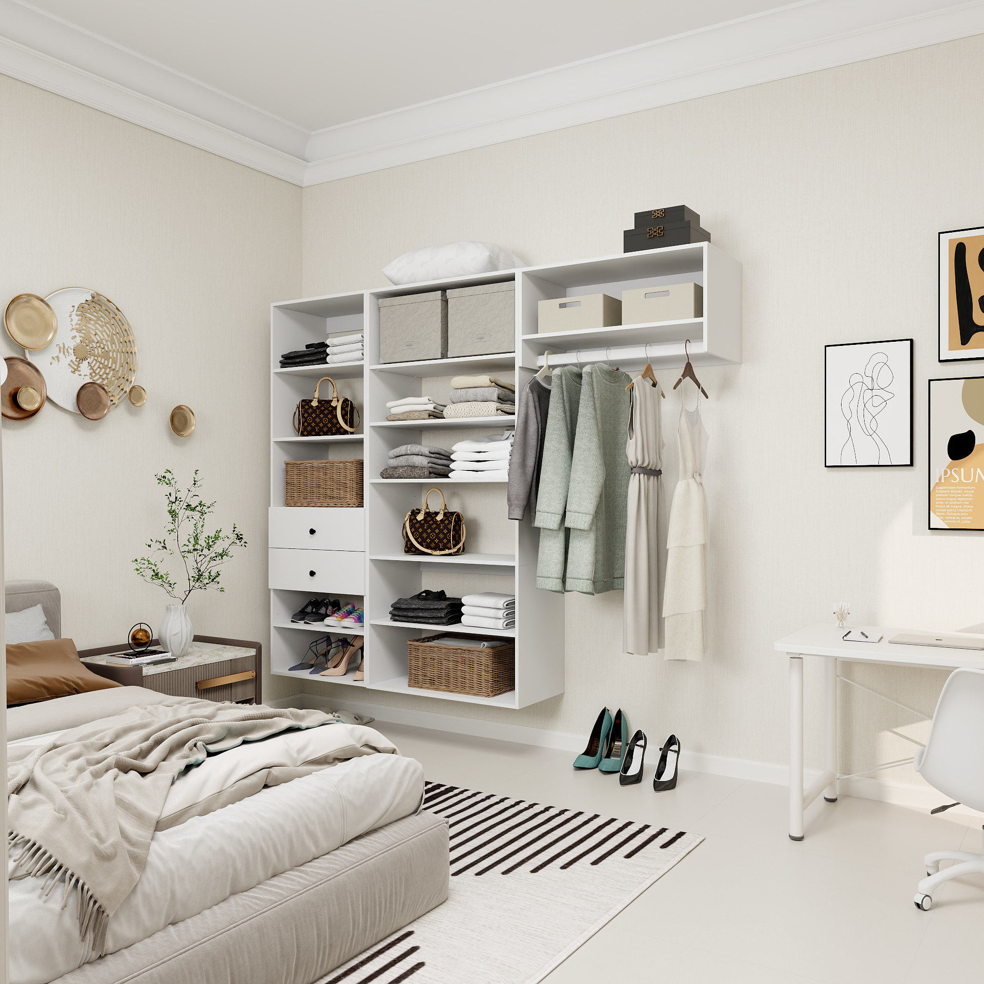 Latitude Run® White Modular Closet System and Organizer - Wayfair Canada
