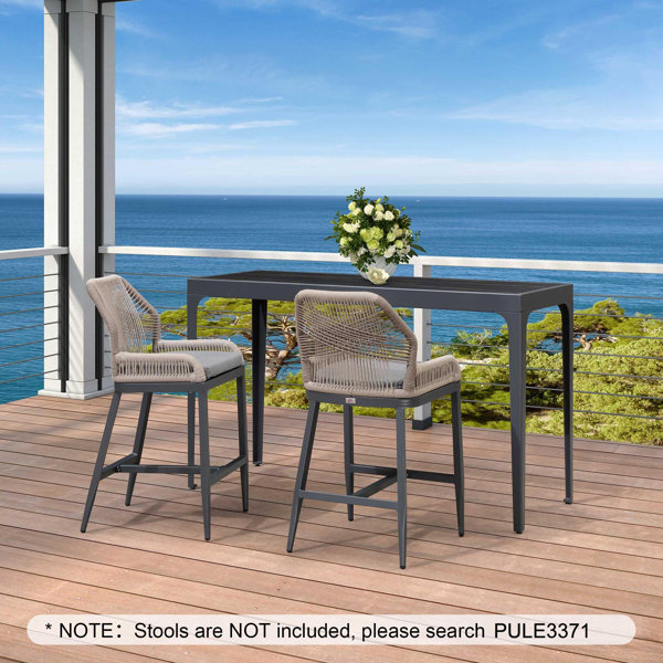 Corrigan Studio® Counter Height Table Patio Rectangular Table Dining ...