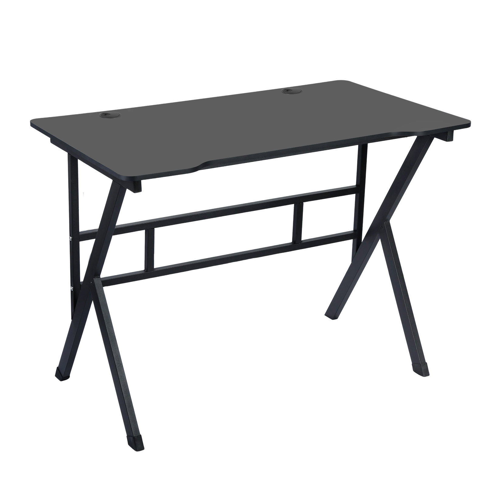 Ivy Bronx Gaming Desk Computer Game Table with X-shaped Steel Legs ...