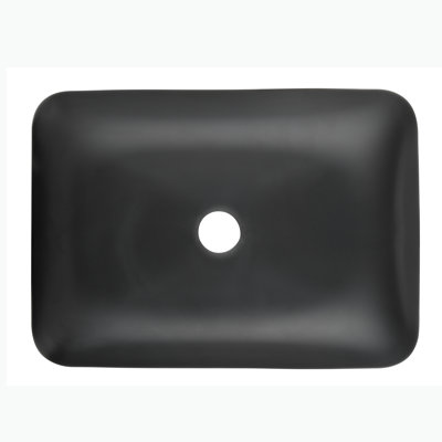 Healthomse 11.81'' Black Glass Rectangular Vessel Bathroom Sink with ...
