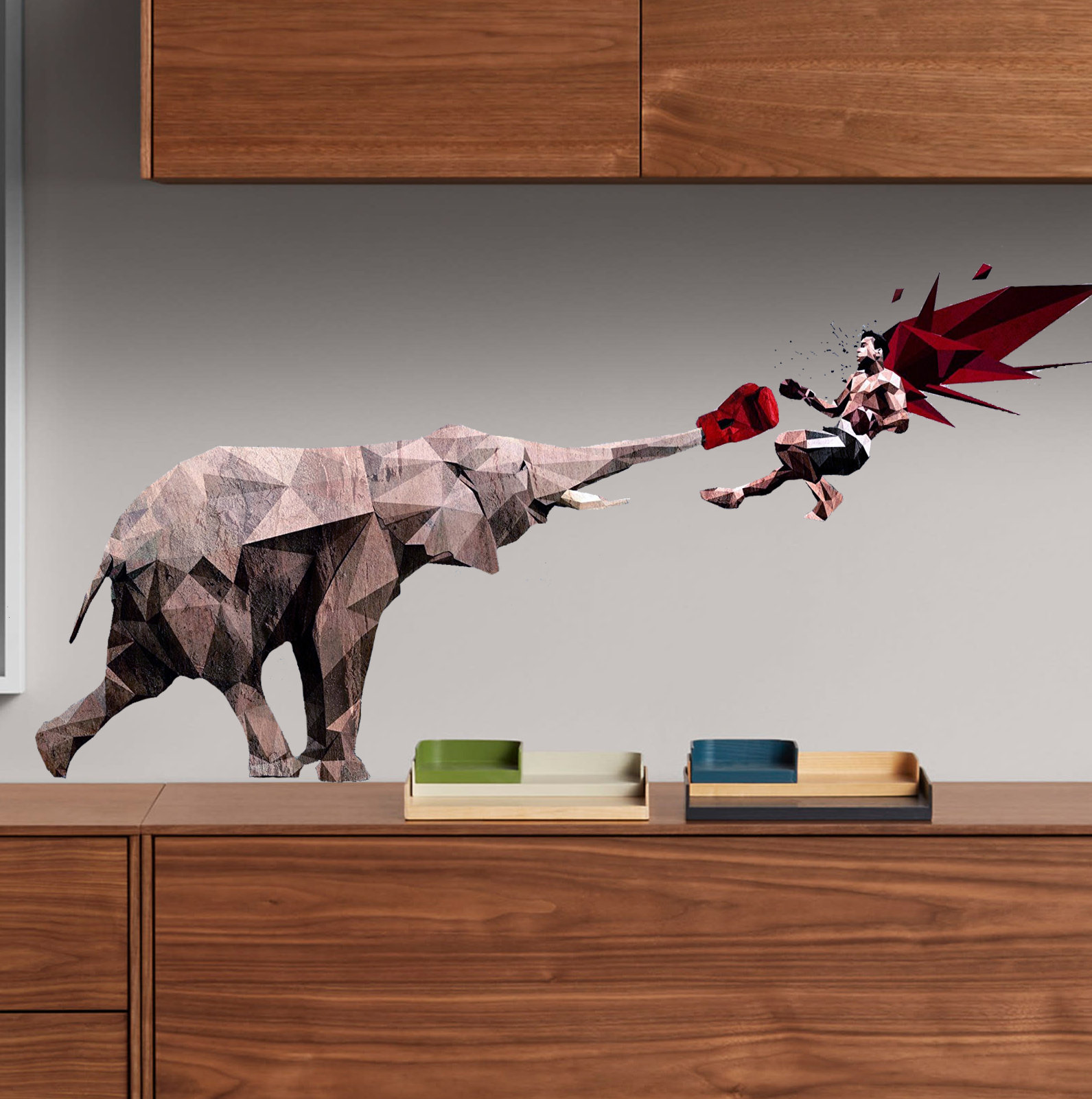 Trinx Polygonal Elephant Boxer Wall Decal - Wayfair Canada
