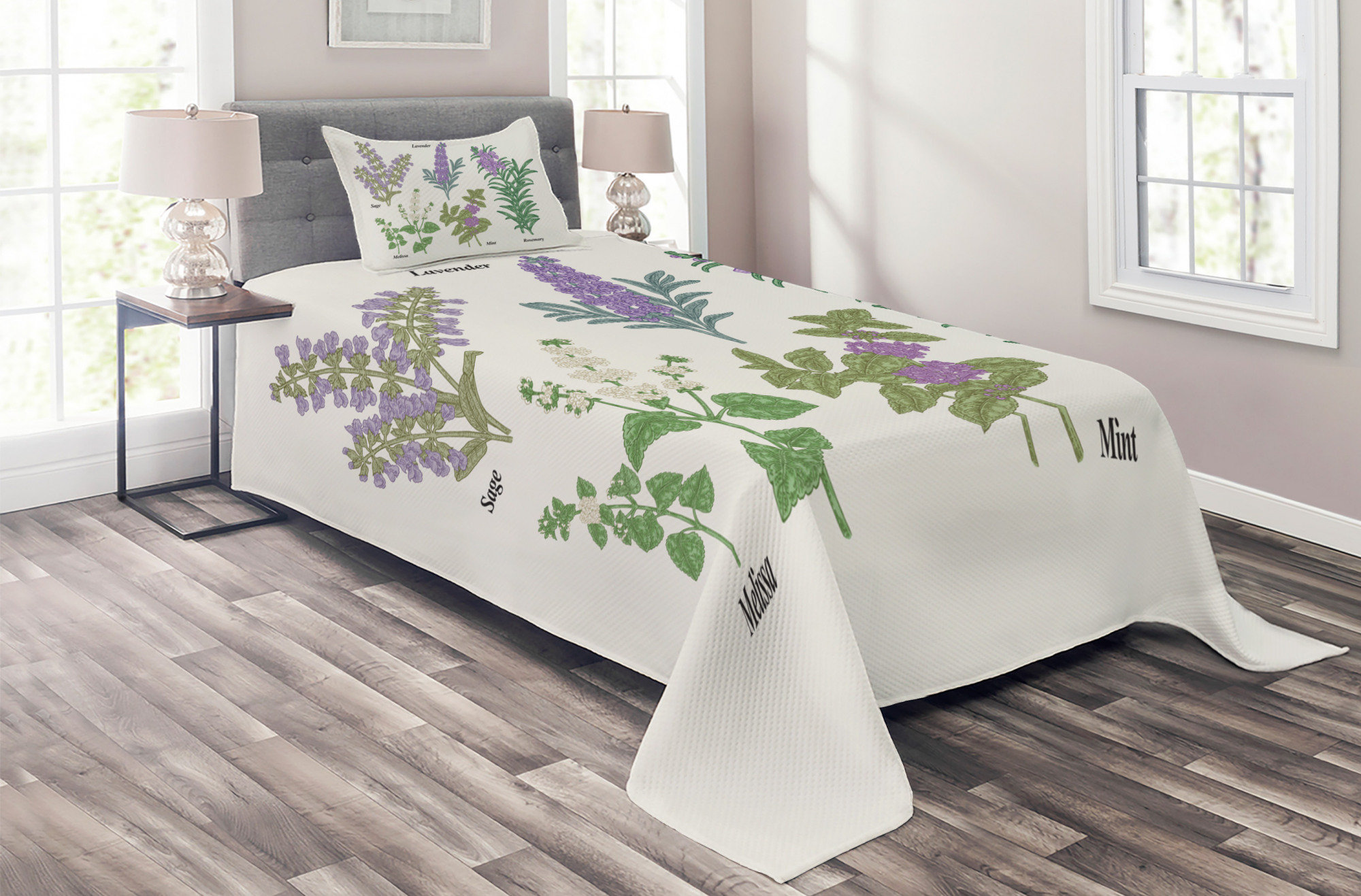 Ambesonne Herb Coverlet Set | Wayfair